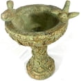 Solid Rock Stoneworks His Eye on Sparrow Birdbath - 15" Tall - Verde ...