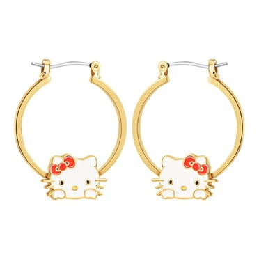 Sanrio- Girls/Tween Hello Kitty and Friends Enamel Hoop Earrings, Gold ...