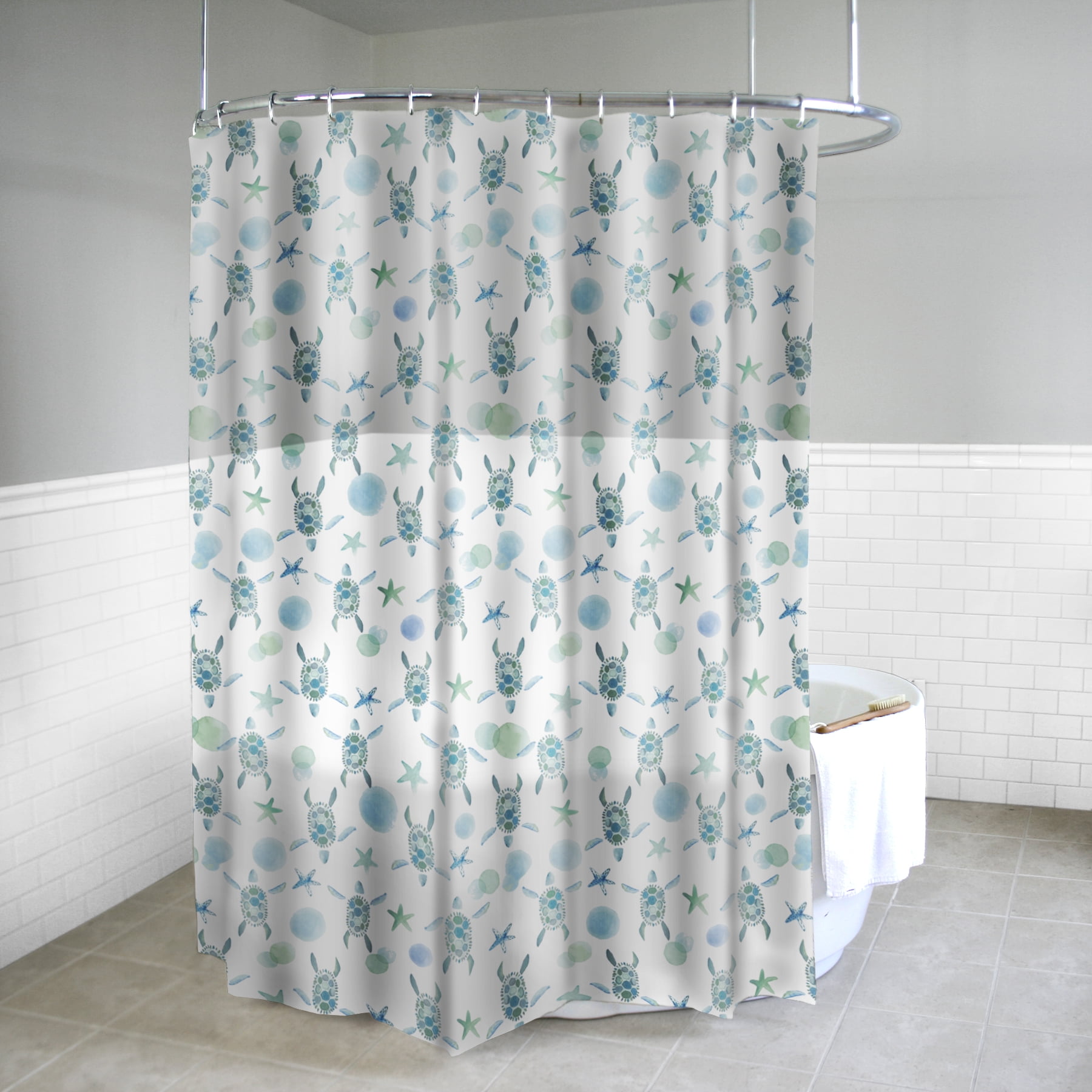 Splash Home Sea Turtles Peva Shower Curtain 72 X 70 Mint Walmart