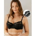 Deyllo Womens Sheer Lace Non Padded Full Cup Underwire Plus Size Bra