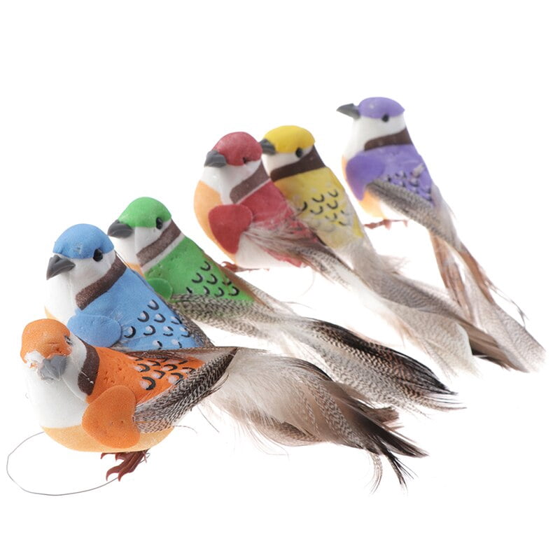 Fuwaxung 1PCS/2PCS Artificial Birds Fake Foam Animal Simulation Feather ...
