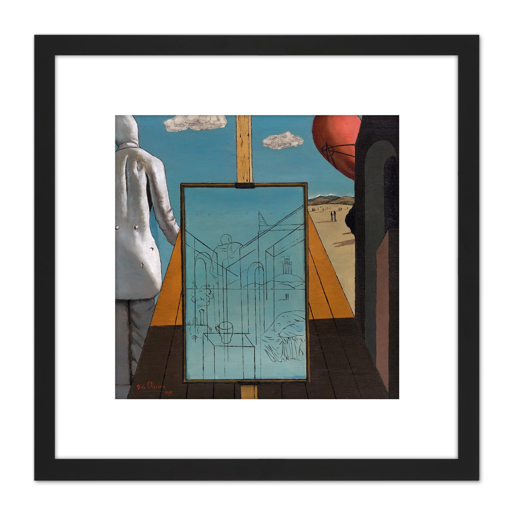 Giorgio de Chirico Double Dream of Spring 8X8 Inch Square Wooden Framed ...