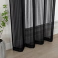 OVZME Luna 120" Black Striped Sheer Curtains 2 Panels - Extra Long ...