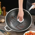 Stainless Steel Wok Honeycomb Structure Frying Pan Double Handles ...
