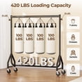 Black 48 Inches Metal Rolling Heavy Duty Garment Clothes Rack - Walmart.com