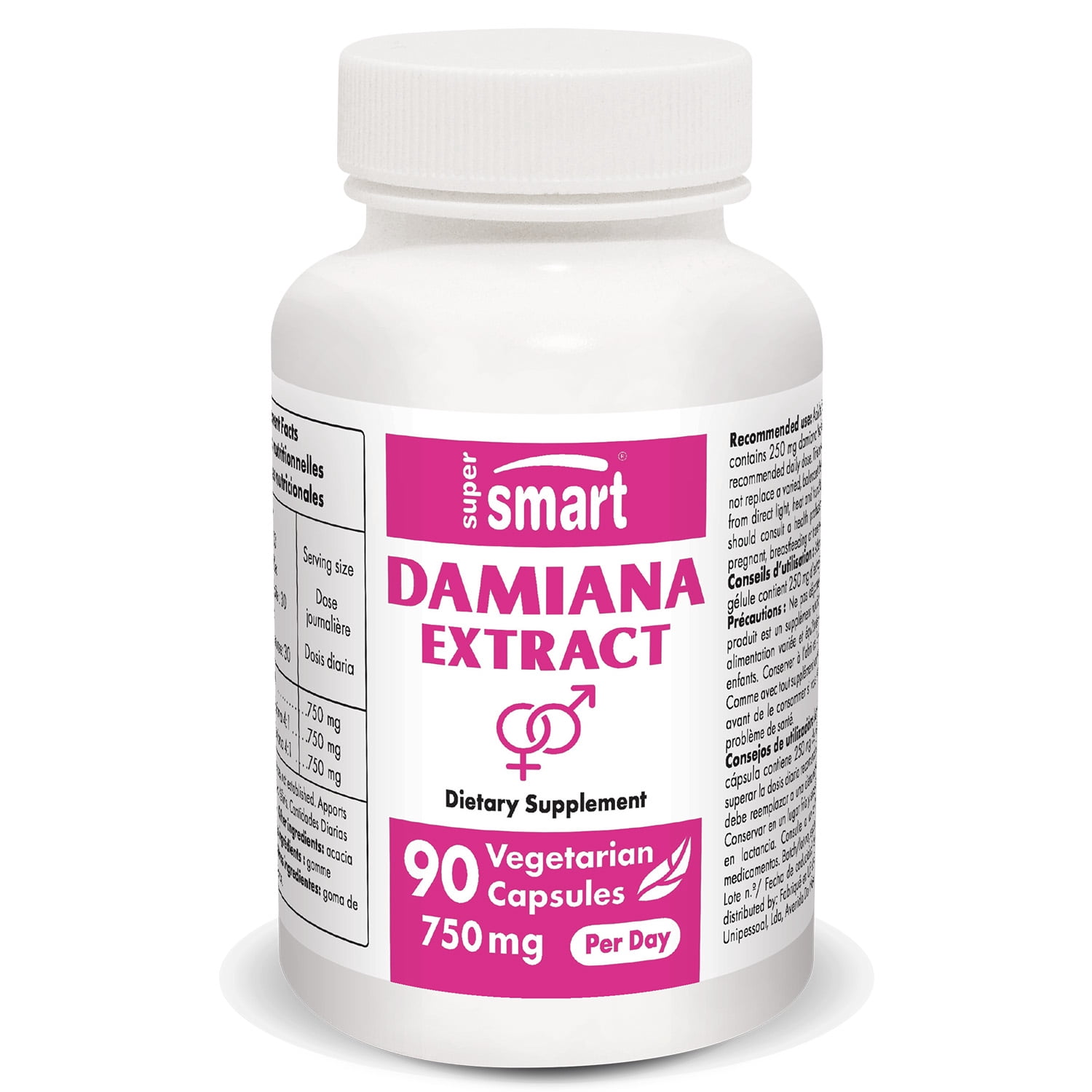 Supersmart - Damiana Extract 750 mg per Day - Herb Leaf Supplement ...