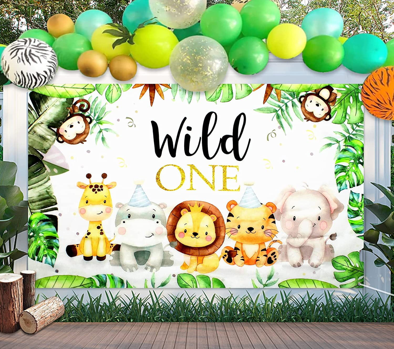 Wild One Birthday Decoration Background 180 x 110 cm Banner First ...