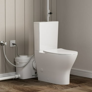 SUPERFLO 600w Macerating Toilet with Flush Tank, Powerful & Quiet ...