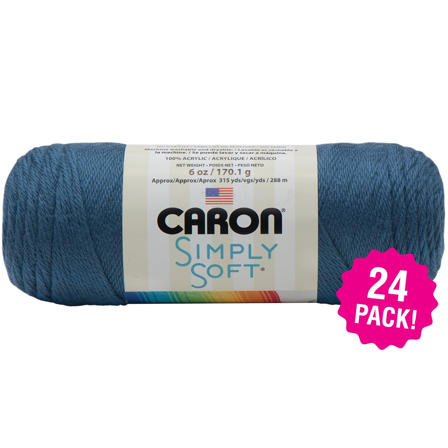 Caron Simply Soft Solids Yarn - Country Blue, Multipack of 24 - Walmart.com