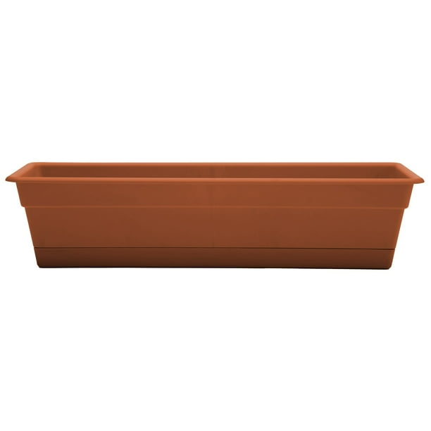 Bloem Dura Cotta Window Box Planter: 30" - Terra Cotta - Large Box With ...