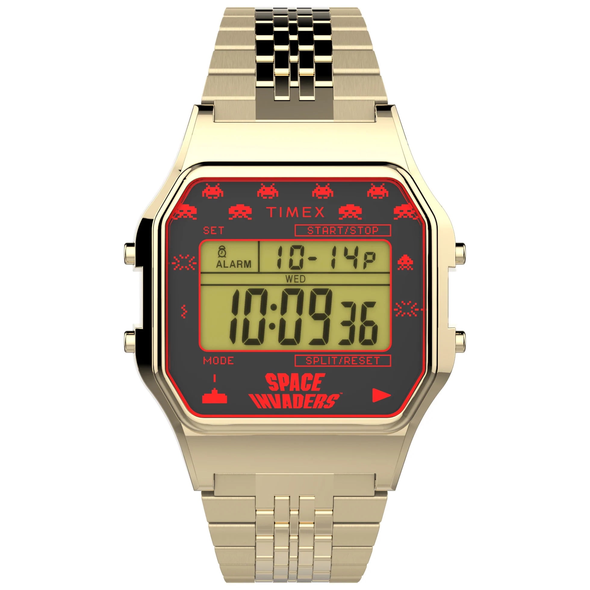 Timex T80 x Space Invaders 34mm Gold SS - Walmart.com