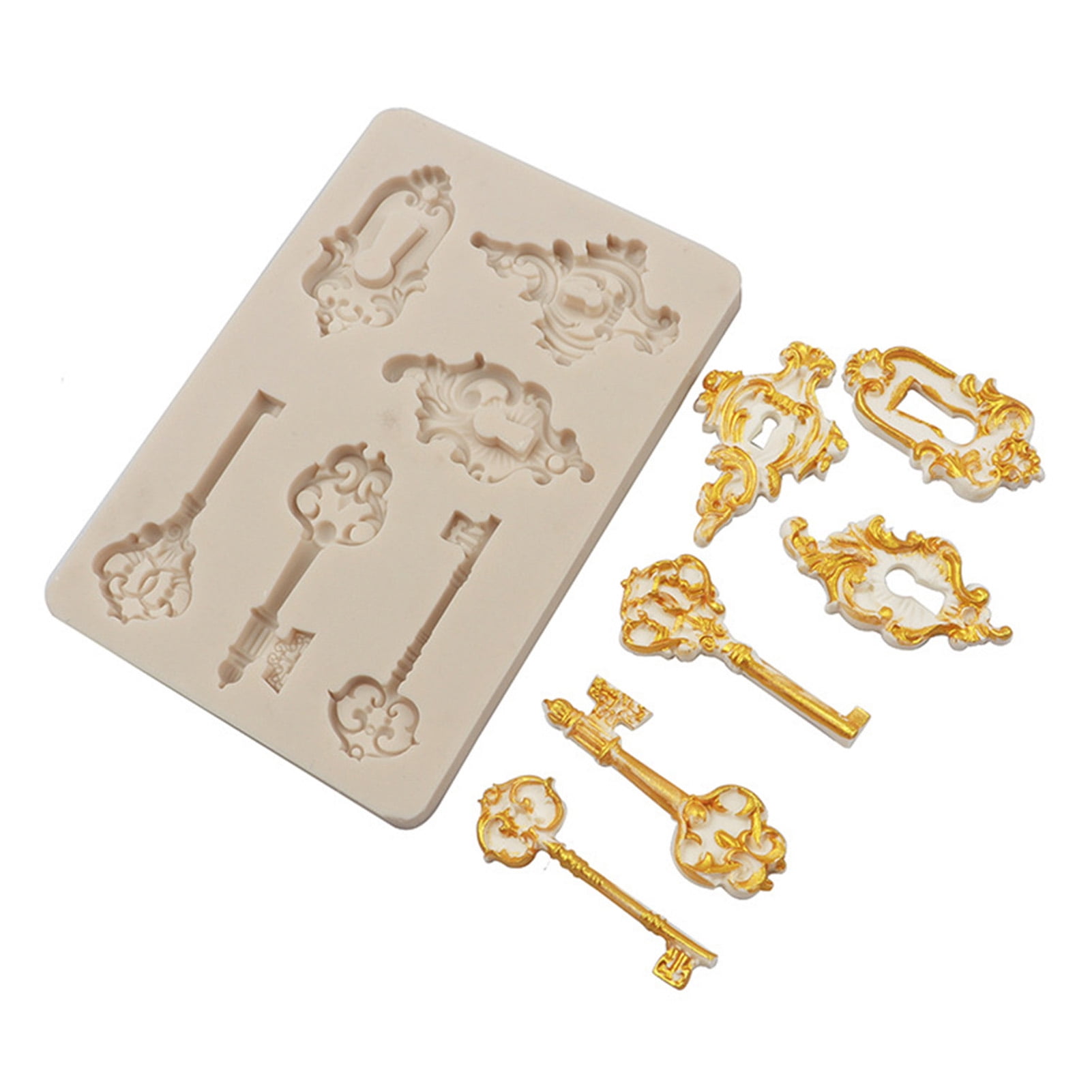 Vintage Key Cake Fondant Mold - Keyhole Silicone Mold for Cake ...