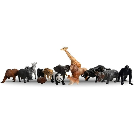 14PCS Mini Safari Animal Figures Toy, Realistic Small Jungle Zoo Animal ...