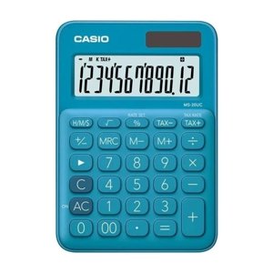 Casio - Calculadora De Escritorio 12 Digitos Azul Ms-20Uc