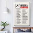 50 Reasons to Exercise Poster Workout Canvas Wall Art Aesthetic ...