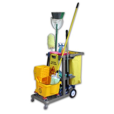 Simpli-Magic Portable Multi-Purpose Janitorial Cart with Wheels ...
