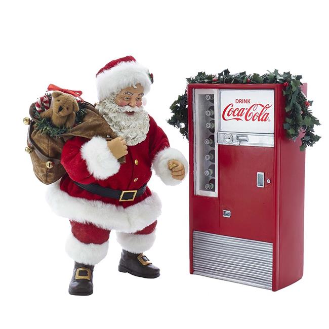 Coca-Cola CC5182 Battery Operated Santa Figurine with Machine, 2 Piece ...