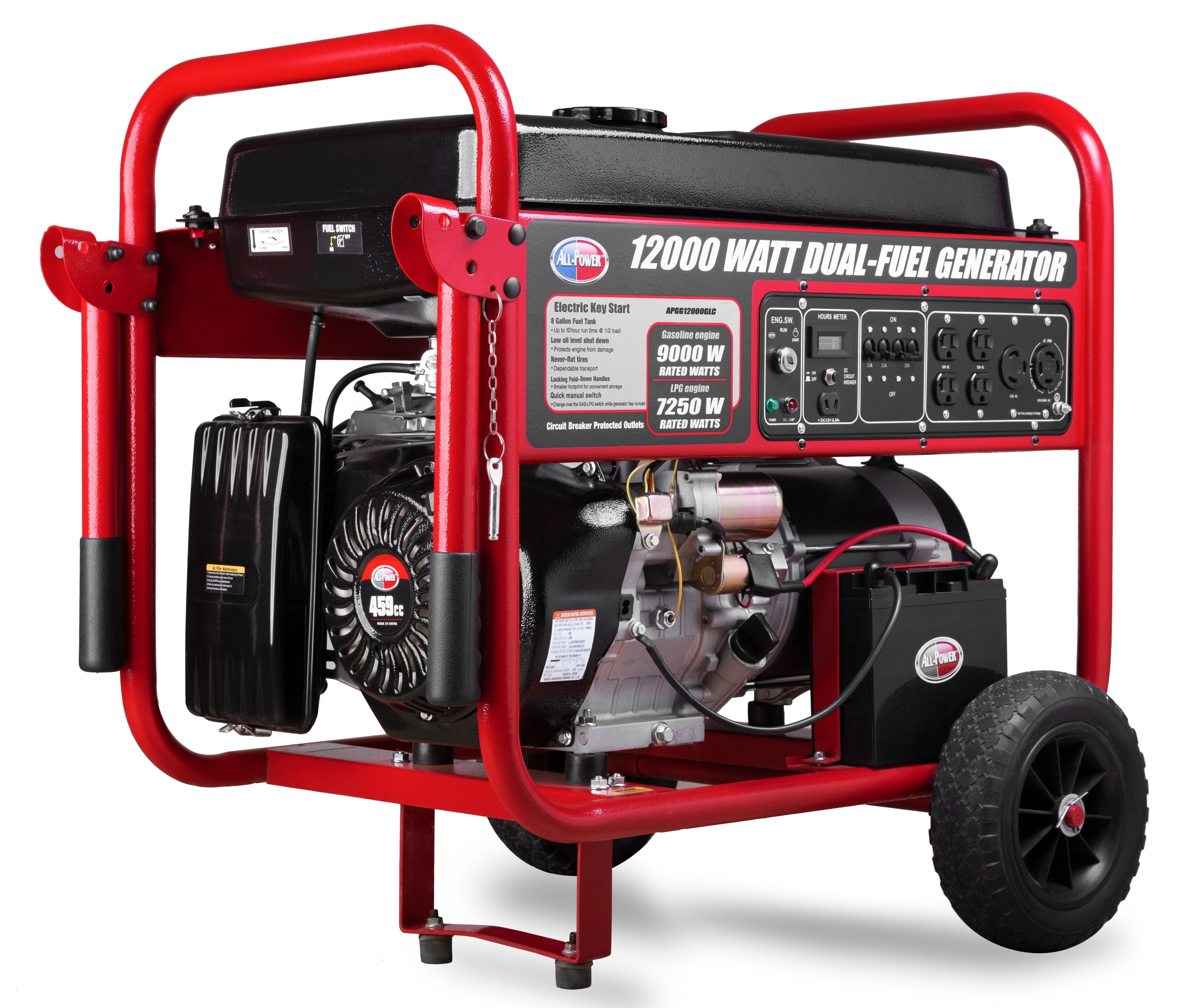 All Power 12000 Watt Dual Fuel Portable Generator W Electric Start All Power 12000 Watt Dual Fuel Portable Generator W Electric Start
