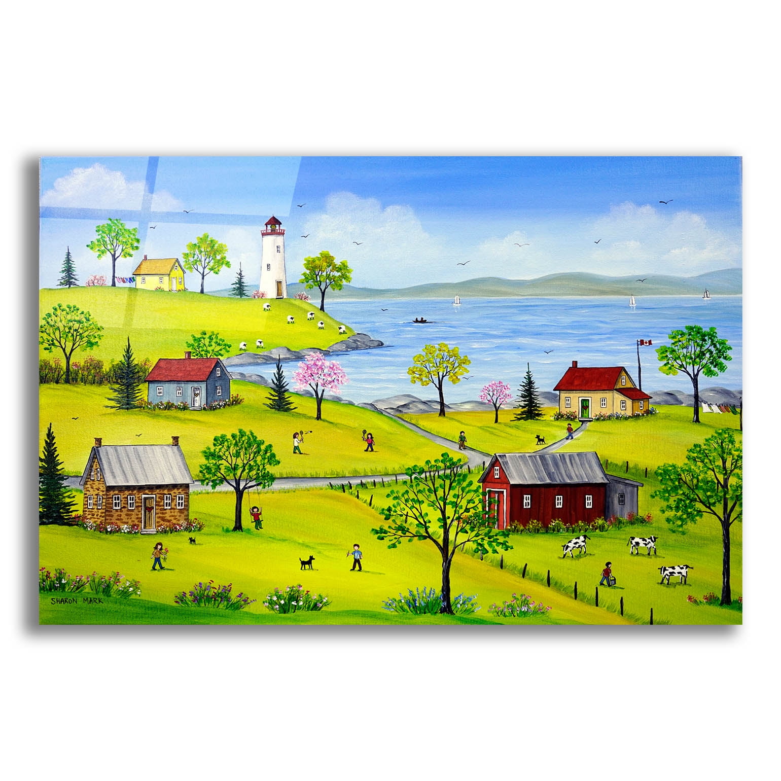 Epic Art 'Summer Playtime' by Sharon Mark, Acrylic Glass Wall Art, 24 ...