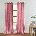 LingStar rose red 37"x72" 2 Panels Buffalo Check Textured Grommet ...