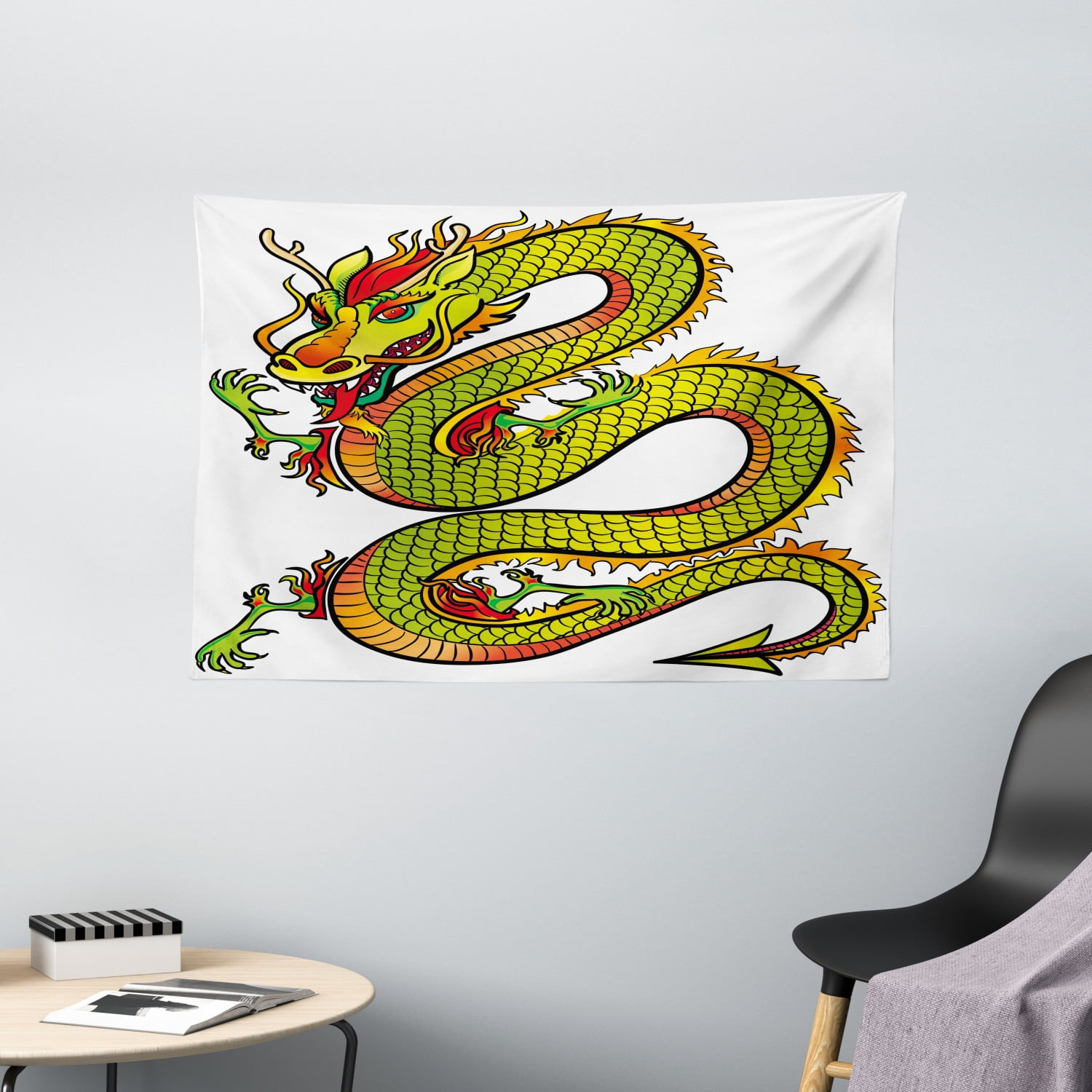 Dragon Tapestry, Japanese Old Fashion Ancient Folk Myth Creature in ...