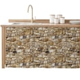 Brick Cabinet Curtains 28" W x 51" L Abstract Multi Colored Brick Wall ...