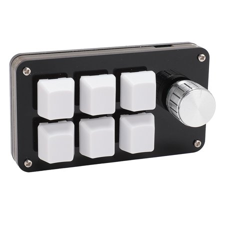 Macro Mini 6 Key Keypad With Knob Custom Programming Hot Swappable Blue Switch One Handed Macro ...