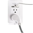 onn. White Wall Mount Power Adapter with 2 Outlets and 2 USB Ports ...