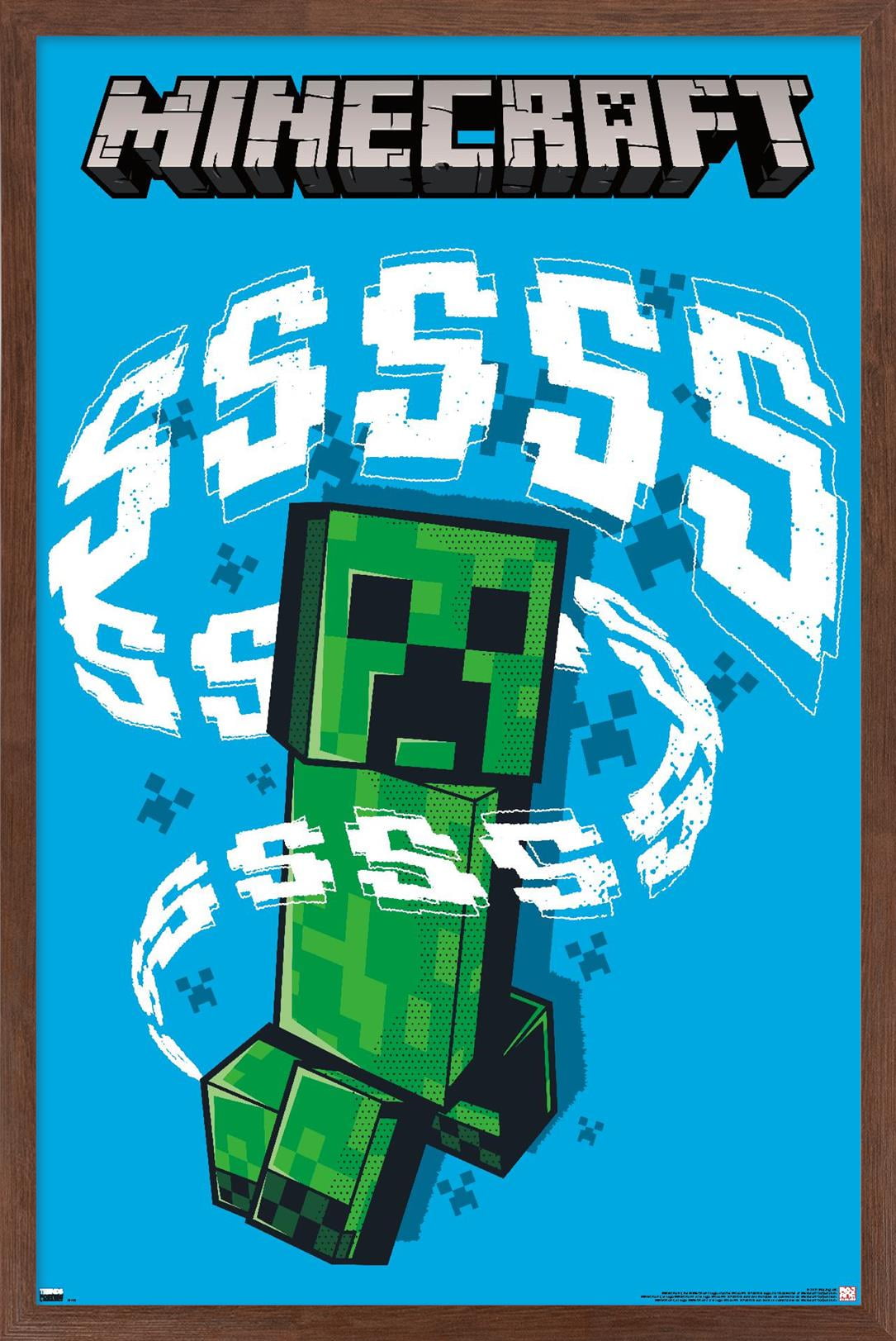 Minecraft - Creeper SSS Wall Poster, 22.375" x 34", Framed - Walmart.com