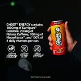 GHOST Zero Sugar Energy Drink, Natural Caffeine, Strawbango Flavor, 16 ...