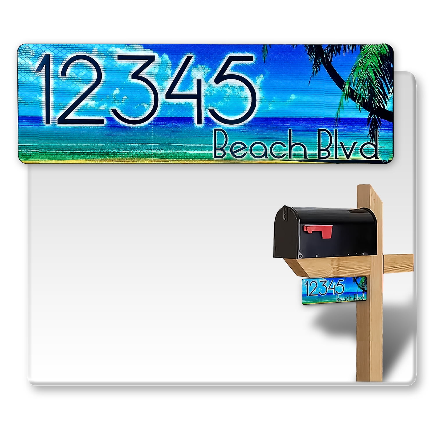 Curb-N-Sign Reflective 911 Address Sign for Mailbox, Single/Double ...