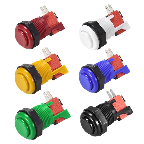 Uxcell Push Button Switch 1.06" Mounting Hole Momentary Game with Micro ...