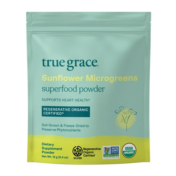 Superalimento en polvo True Grace Sunflower Microgreens, 11 ml ...