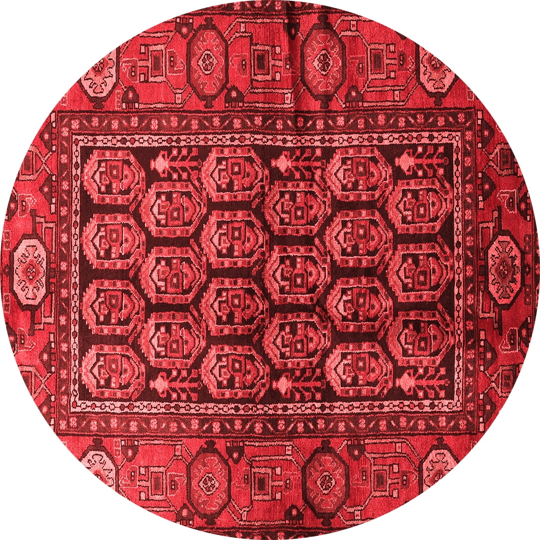 Ahgly Company Indoor Round Persian Red Traditional Area Rugs, 7' Round ...