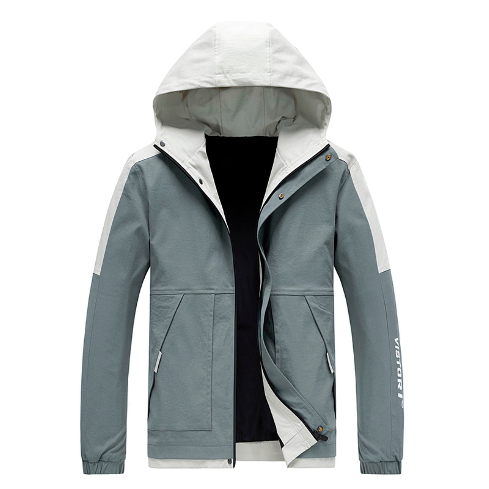 Men's Casual Trendy Sports Color-Blocked Hooded Jacket Daily Workwear ...