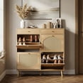 Ktaxon Rattan Shoe Cabinet with 4 Flip Drawers 2 Drawers, 20 Pairs ...