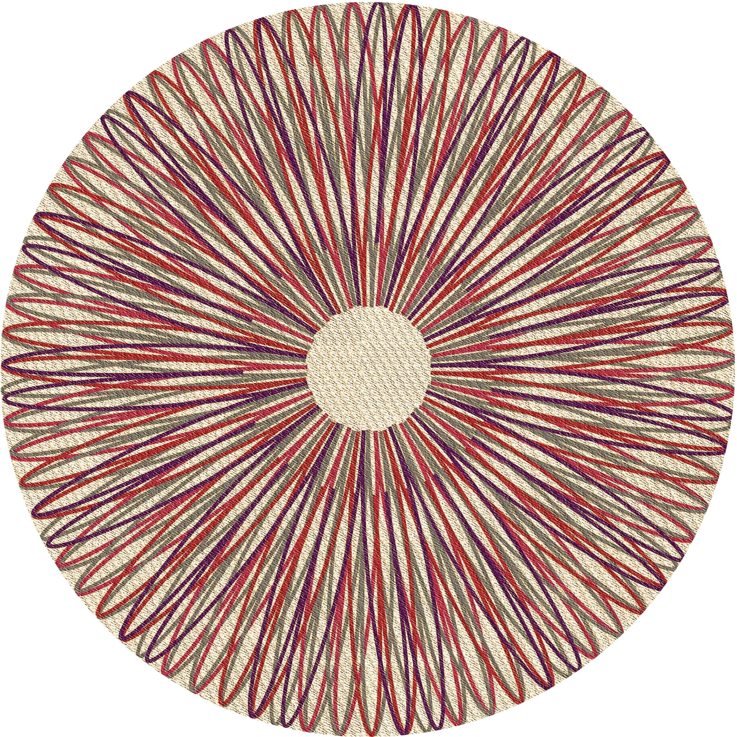 Ahgly Company Indoor Round Patterned Khaki Gold Area Rugs, 8' Round ...