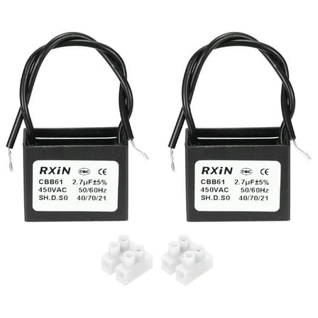 Uxcell CBB61 Capacitor, 3.5uF 450V 2-Wire Ceiling Fan Motor Starting ...