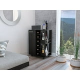 TUHOME Bar Cart Engineered Wood Bar Carts in Black - Walmart.com