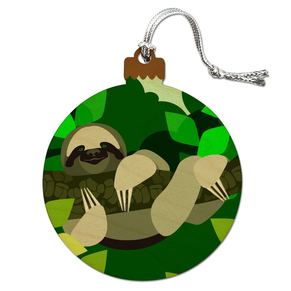 Geometric Sloth Wood Christmas Tree Holiday Ornament - Walmart.com