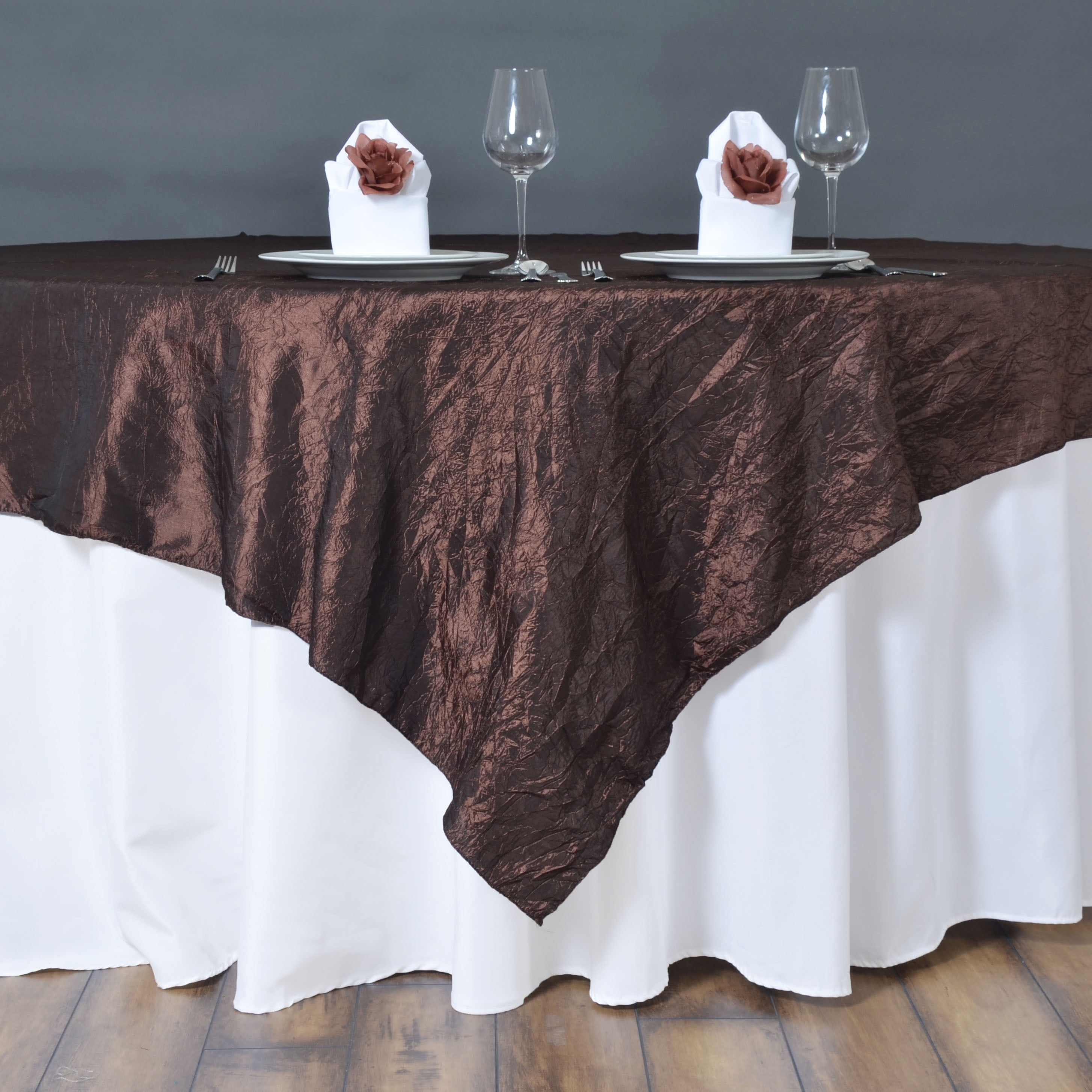 BalsaCircle 72x72" Taffeta Crinkle Overlays Wedding Party Linens ...