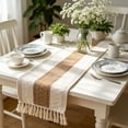 Color Block Woven Linen Table Runner 180x30cm - Hollow Woven Long ...