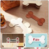 Homoyoyo Wooden Dog Bone Cutouts Unfinished for Crafts Hand-Painted Pet ...