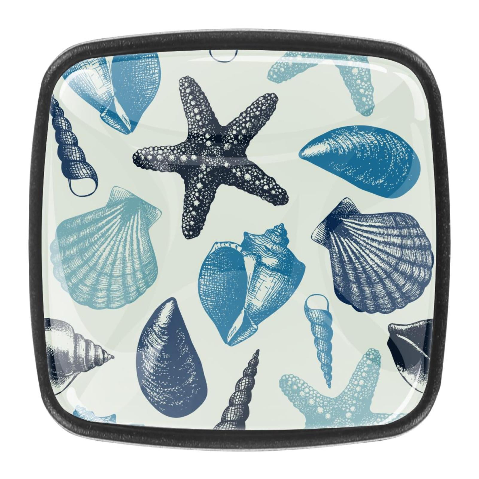 4 Pcs Square Cabinet Handle Cupboard Knob Drawer Pulls Handle Sea ...