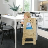 Fionafurn Kids Wooden Step Stool with Safety Rail, Adjustable Height ...