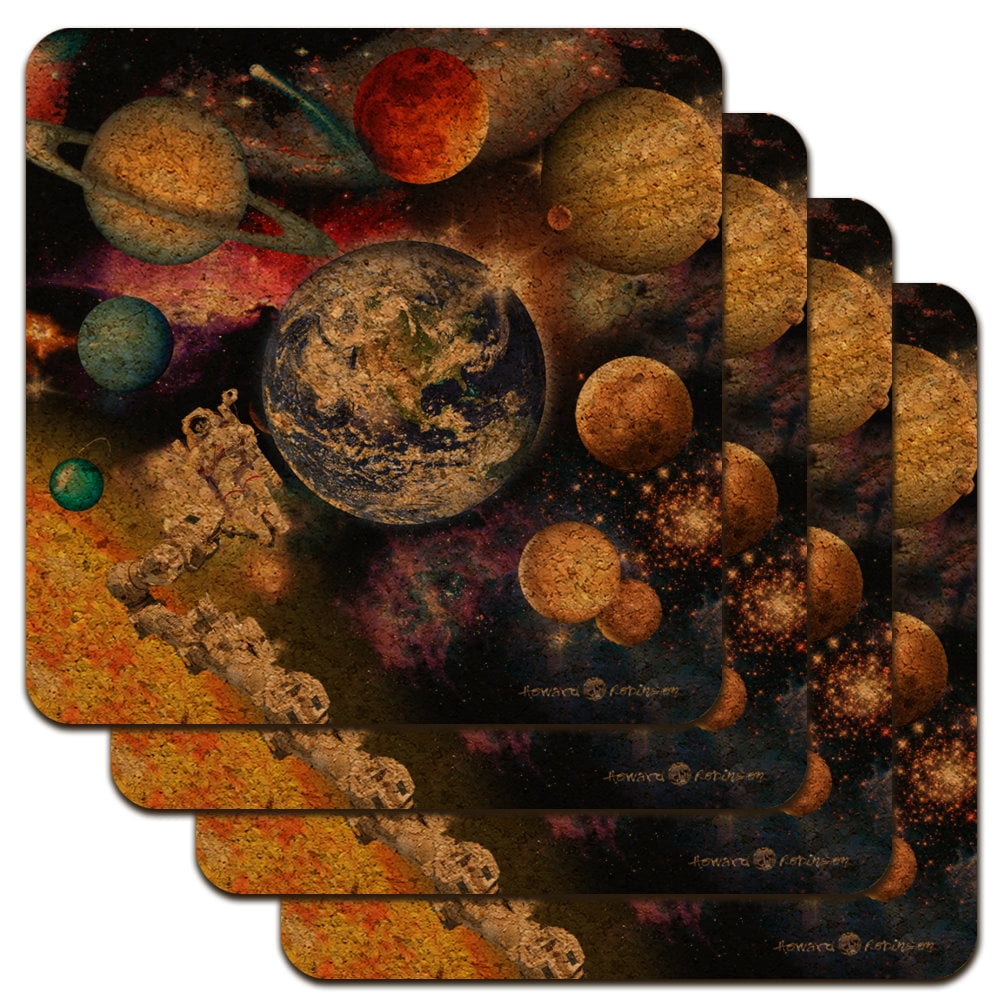 Solar System Planets Space Earth Saturn Jupiter Mars Low Profile ...