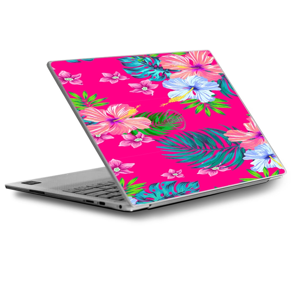 Skin Decal for Dell XPS 13 Laptop Vinyl Wrap / Pink Neon Hibiscus ...