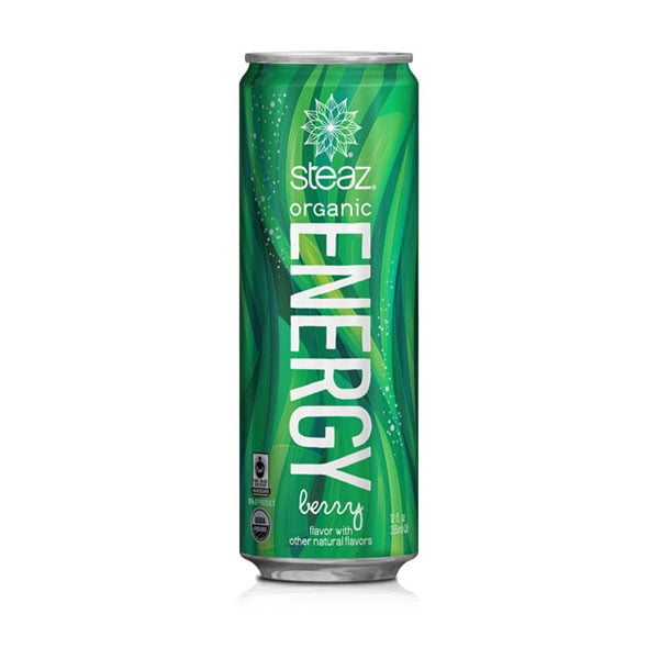 Steaz Organic Berry Energy Iced Tea 12 oz Cans - Pack of 12 - Walmart.com