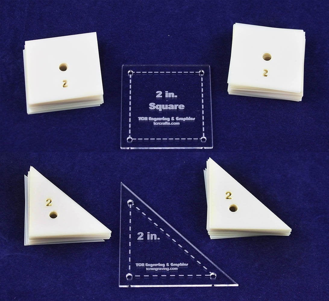 Mylar 2" Square & 2" RightTriangle 102 Piece Set - Quilting / Sewing ...