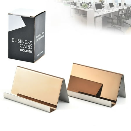 HEIBIN 2 Pack Stainless Steel Business Cards Holders Desktop Card ...